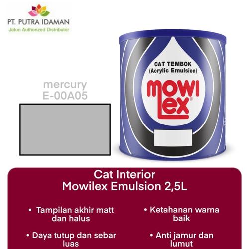 Jual Cat Tembok Interior Mowilex Emulsion 2,5 Liter E-00A05 Mercury ...