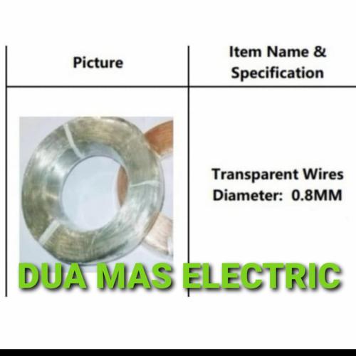 Jual Kabel Transparent Wire 0.8mm Tunggal for Install Strip led Neon ...
