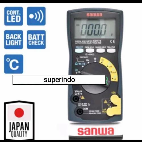 Jual Sanwa CD772 True RMS Digital Multimeter Multitester Avometer CD ...