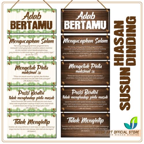 Jual Decor Art Hiasan Pintu Adab Bertamu Model Susun Minimalis - ADAB ...
