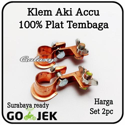 Jual Klem Aki Accu - 100% Plat Tembaga Kuning - Harga Set 2pc - Klem ...