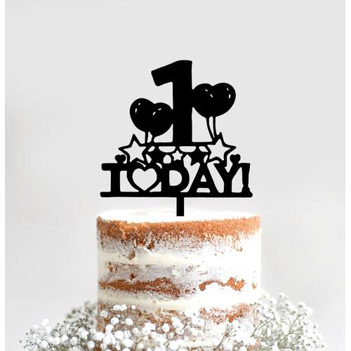 Jual Custom Cake Topper Nama Topper Nama Akrilik 1 year 1 month today ...