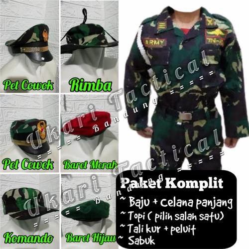 Jual baju profesi anak tentara TNI seragam kostum karnaval abri ukari ...