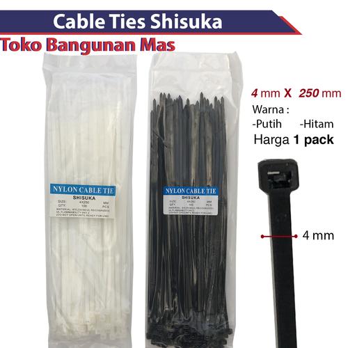 Jual Kabel Ties SHISUKA Cable Tie 4 x 250 mm (25cm) CV 25 Kualitas SUPER - Putih - Jakarta Utara ...