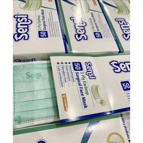 Jual Masker Sensi 3 PLY Earloop Surgical Sensi Mask Isi 50 Pcs - Kab ...