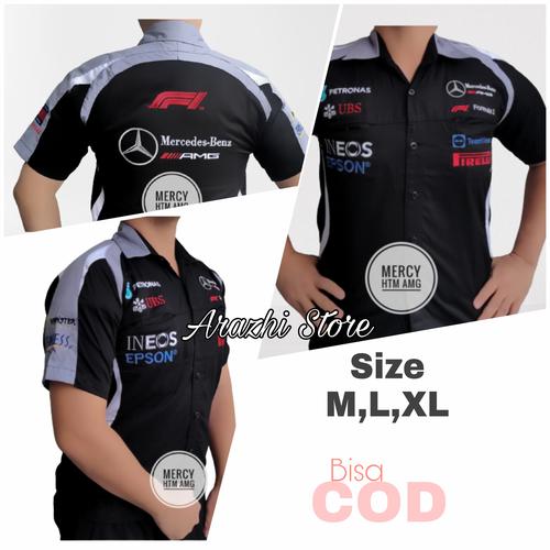 Jual Hem Mercedez Benz AMG Seragam Komunitas F1 Balap Kemeja Otomotif ...