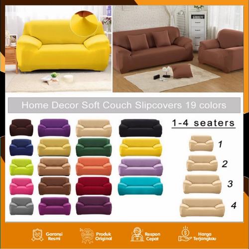 Jual COVER SOFA POLOS SARUNG SOFA MOTIF 1 2 3 4 SEATER L SHAPED SUDUT ...