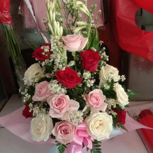 Jual karangan bunga meja mawar campur - Jakarta Selatan - andini floris ...