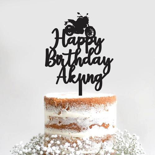Jual Custom Cake Topper Nama Topper Nama Akrilik Motor - 10cm - Jakarta ...