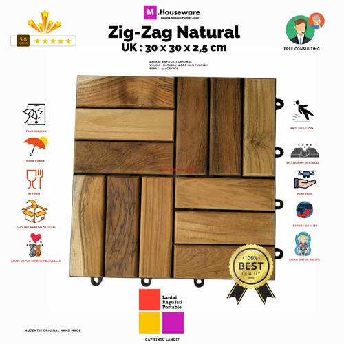 Jual Decking tile lantai kayu jati bongkar pasang 30x30 cm Kayu ...