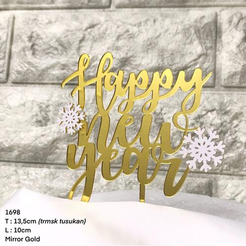 Jual HAPPY NEW YEAR TOPPER - CAKE TOPER TAHUN BARU DEKORASI KUE - STAR ...
