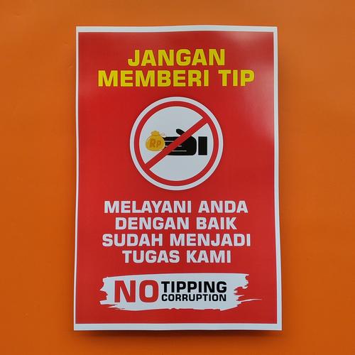 Jual Poster Jangan Memeberi TIP - No Tipping Corruption - Poster ...