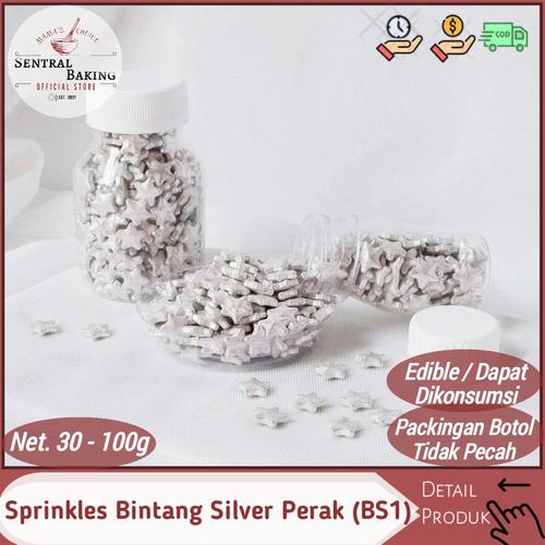 Jual Sprinkle Kue Bintang Silver Perak (BS1) / Springkel Star Springkle ...