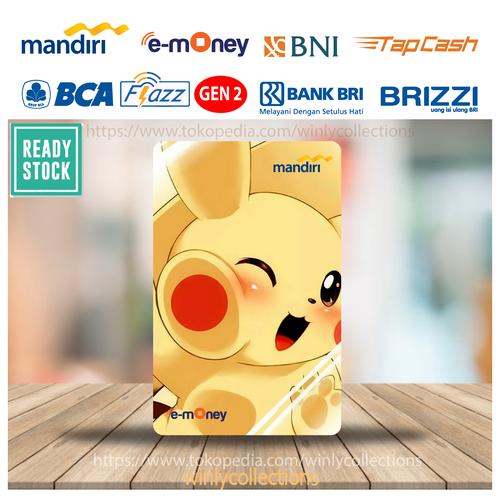 Jual KARTU EMONEY MANDIRI BCA BNI BRI ANIME PIKACHU POKEMON LUCU - 1 ...