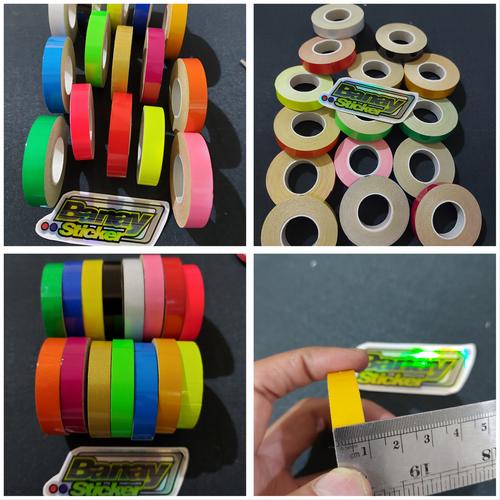 Jual STICKER LIST VELG LIST GULUNG 1 CM REFLECTIVE - Hijau Stabilo ...