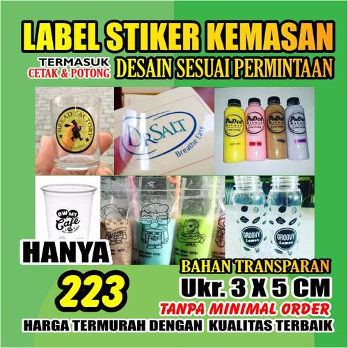 Jual Label Botol Minuman Plastik Dus Stiker Nama Logo 3x5 CM ...
