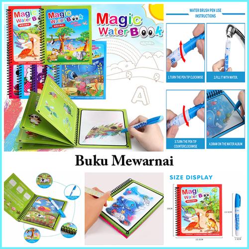 Jual BUKU MEWARNAI DENGAN AIR BUKU GAMBAR MEWARNAI MAGIC WATER BOOK ...