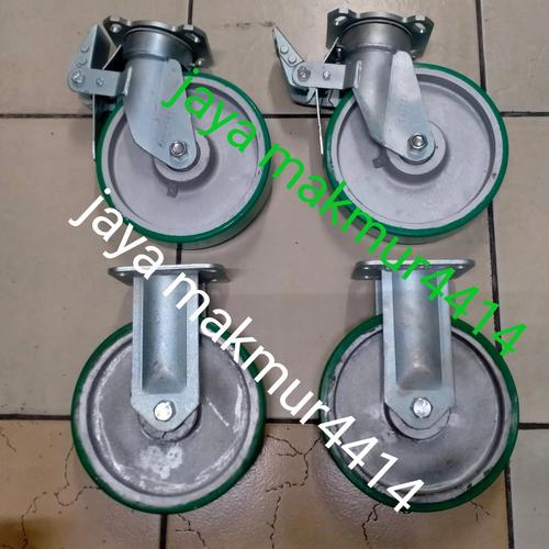 Jual roda pu 10 inch super heavyduty kapasitas beban 4ton OSAKA 1 set ...
