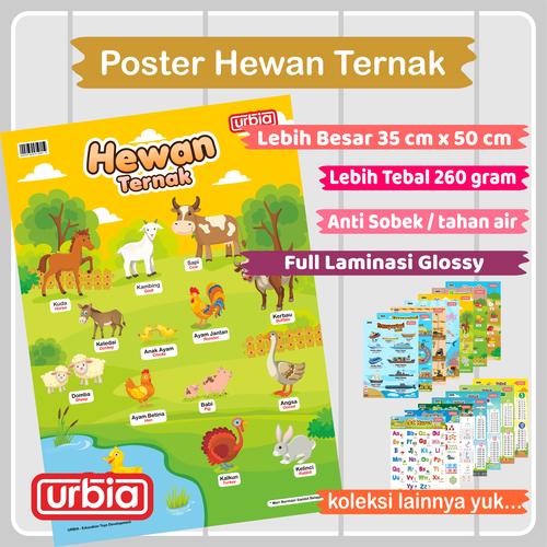 Jual POSTER HEWAN TERNAK - Urbia Poster Edukasi Anak BALITA Flashcard ...