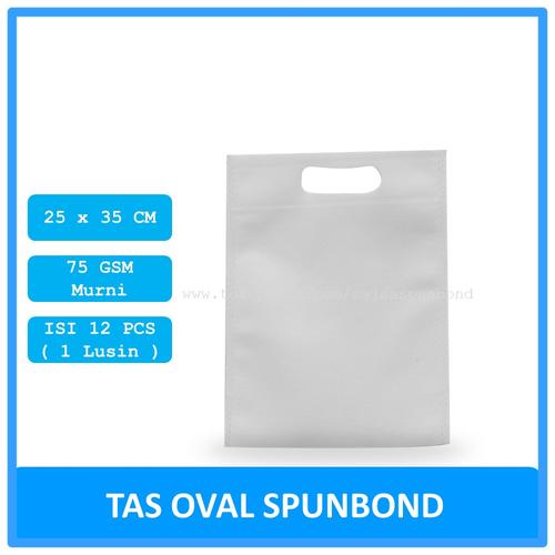 Jual Goodie Bag Spunbond Oval 25x35 Putih Satuan / Tas Spunbond Polos ...