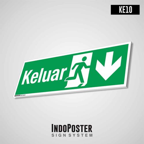Jual Safety Sign Emergency Rambu K3 PVC Arah KELUAR Exit Arah Bawah Kanan - M - Kab. Bandung ...