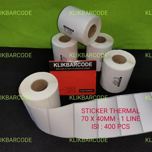 Jual LABEL DIRECT THERMAL 70 X 40 MM - 1 LINE - 400 PC STICKER THERMAL ...