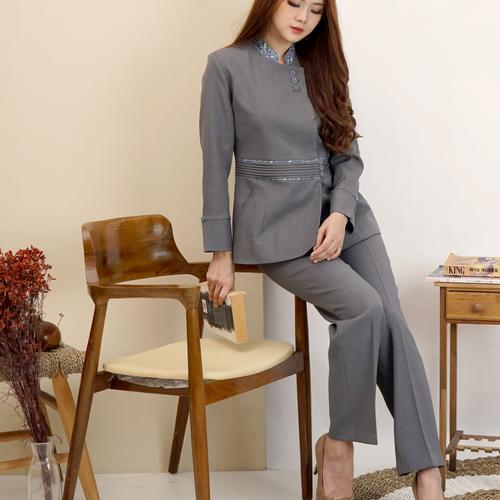 Jual Jas Blazer Wanita Asn,Pns Model 7007 Warna Abu Muda Set Celana ...