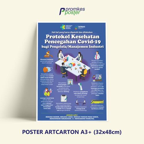 Jual Poster Kesehatan Protokol Kesehatan Pengelola Manajemen Industri ...