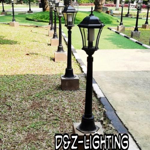 Jual lampu taman tiang outdoor - lampu taman klasik 2034 A - gold antik ...