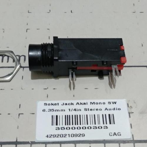 Jual Soket Jack Akai Mono 6.35mm 3 pin kaki Socket Input Colokan Jek ...