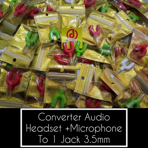 Jual CONVERTER AUDIO HEADSET 2 COLOKAN JADI 1 - MIC + HS TO HP - DISASS ...