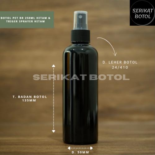 Jual BOTOL SPRAY 250ML HITAM FULL HITAM / BOTOL 250 ML SPRAY HITAM PET ...