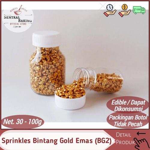 Jual Sprinkle Kue Bintang Gold Emas (BG2) / Springkel Star Springkle ...