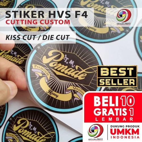 Jual cetak sticker hvs custom murah uk.21,5 x 33 cm (print and cut ...