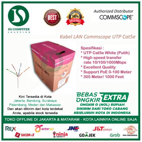 Jual Kabel LAN Commscope UTP Cat5e White 305 Meter Original AMP Cat5e ...