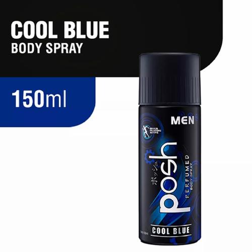 Jual COOL BLUE POSH MEN PERFUMED BODY SPRAY COOL BLUE BIRU 150 ML ...