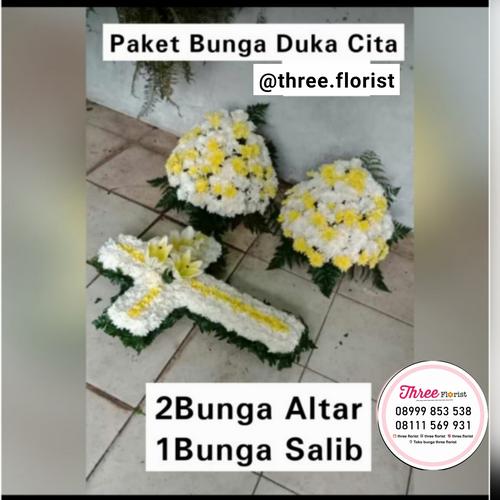Jual bunga salib duka cita / bunga altar / paket bunga salib / bunga ...
