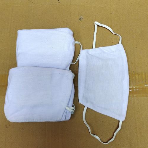 Jual Masker Kain Putih Polos Lapis Busa/ masker kain perlusin - Jakarta ...
