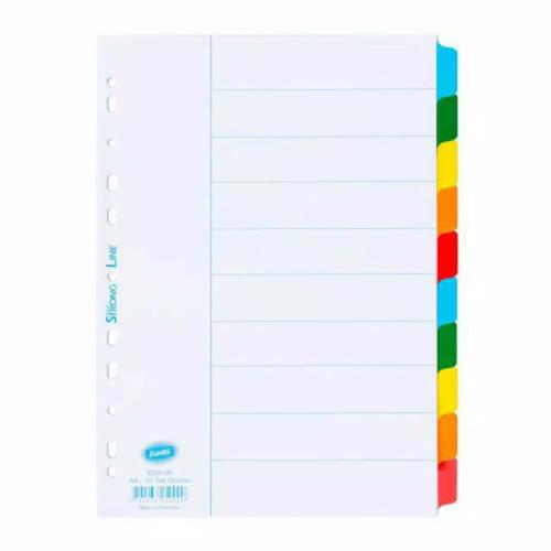Jual Bantex Pembatas Binder Divider Size A4 10 Lembar Index Rainbow ...