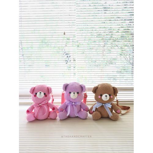 Jual DIY rajut crochet tas teddy bear - Ungu - Jakarta Barat ...