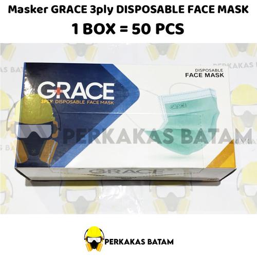 Jual Masker Medis Grace 3 ply SURGICAL FACE MASK EARLOOP Disposable ...