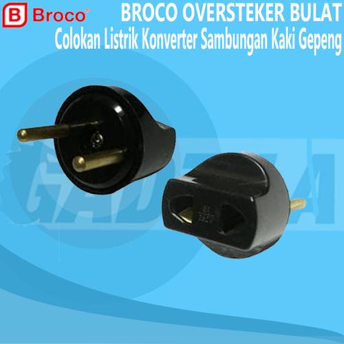 Jual BROCO OVERSTEKER BULAT Colokan Listrik Konverter Sambungan Kaki ...