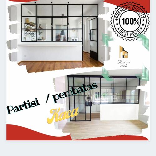 Jual partisi kaca / partisi kaca ruang tamu/ partisi ruang/ rangka ...
