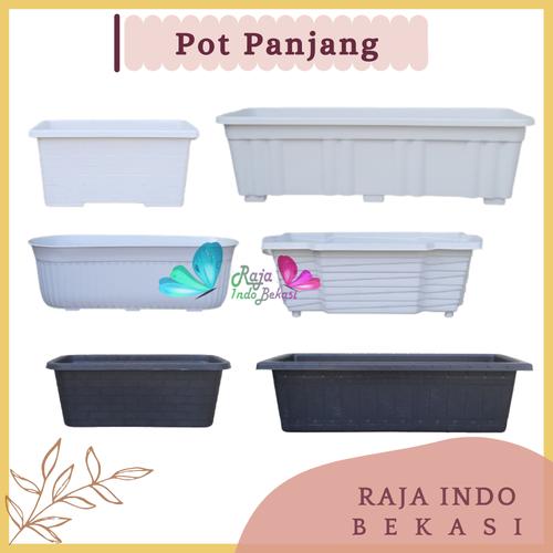 Jual Pot Panjang Putih 50cm 70cm 40cm 25 50 60 cm Pot Segi Panjang ...