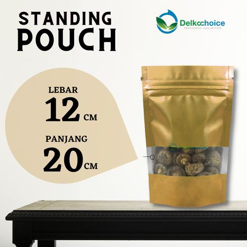 Jual STANDING POUCH WINDOW METALIZE GOLD KEMASAN SNACK MURAH 12X20 ...