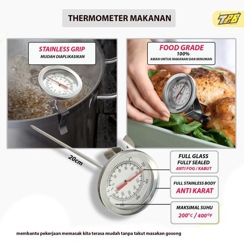 Jual Termometer Masak Ukur Suhu Minyak Kopi Air Daging BBQ Susu Manual ...