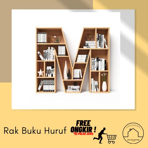Jual Rak buku huruf M - rak unik - rak huruf - rak buku - rak-rak ...