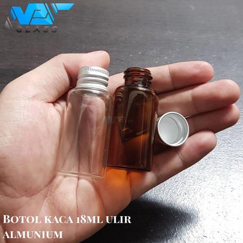 Jual botol kaca 20ml tutup ulir / botol kaca tutup ulir almunium ...