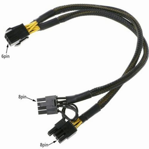 Jual kabel power pcie 6 pin to dual 6+2 pin 8 pin sleeved vga mining ...