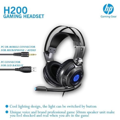 Jual HP H200 3.5mm and USB Wired Stereo with Microphone - Gaming ...